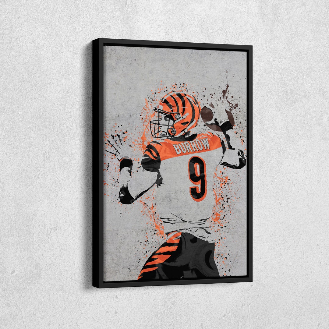 Joe Burrow Poster Artwork Cincinnati Bengals Canvas Wall Art - Etsy