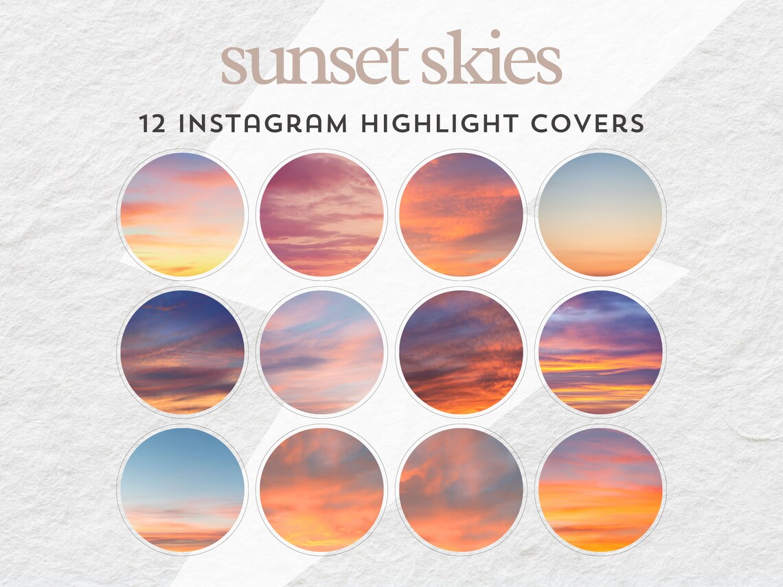 Instagram Highlight Covers | Sunset, Sky, Summer, Beautiful | 12 High ...