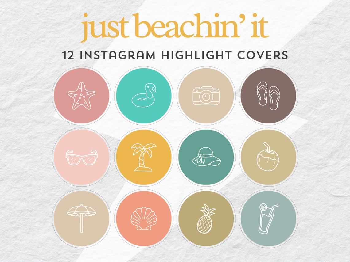 Instagram Highlight Covers Beach, Ocean, Vacation, Summer Icons 12 High ...