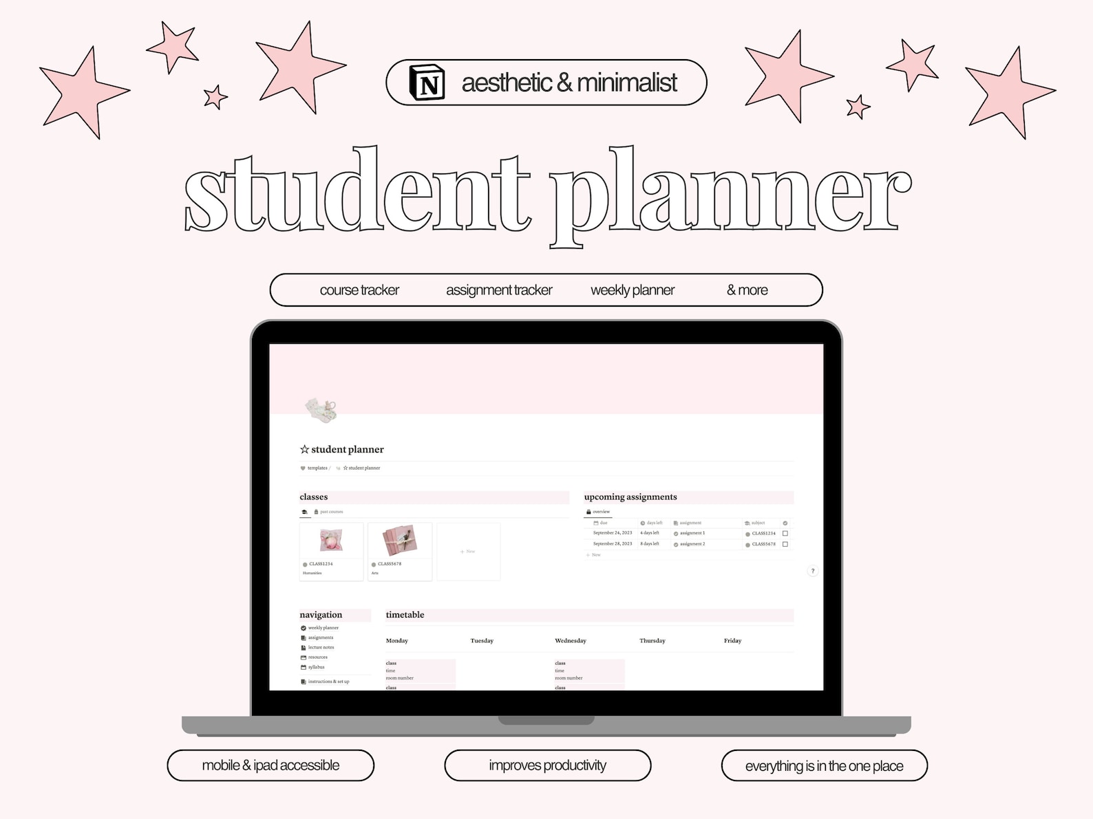 Student Planner | Notion Template | Digital Planner | Academic Planner ...