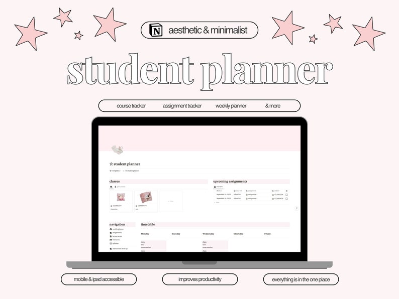 Student Planner | Notion Template | Digital Planner | Academic Planner ...