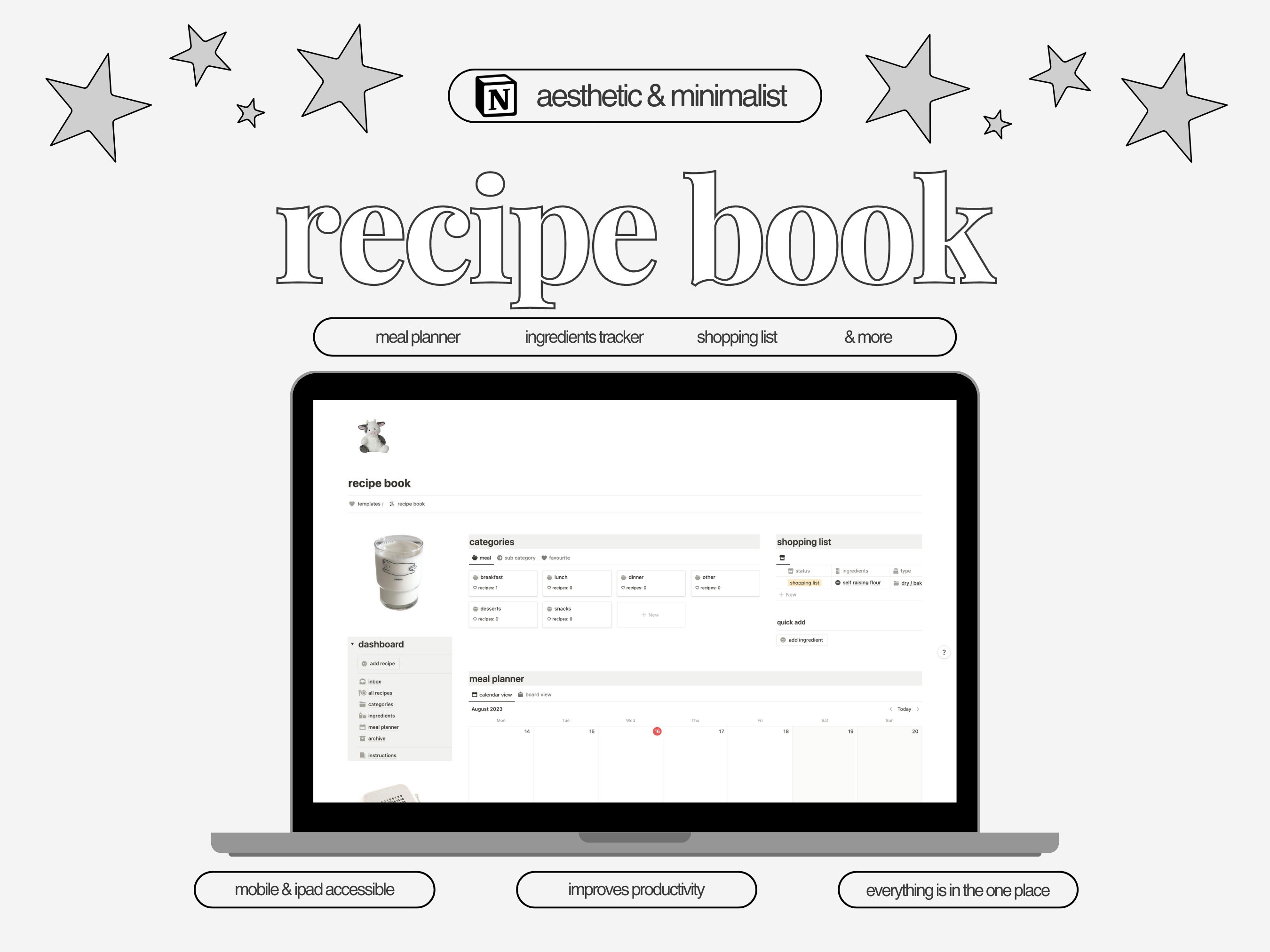 Recipe Book | Meal Planner | Notion Template | Recipe Planner | Digital ...