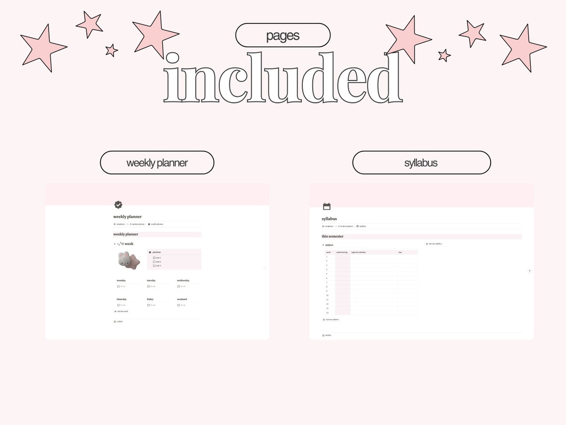 Student Planner Notion Template Digital Planner Academic Planner ...