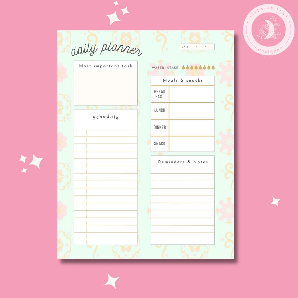 Pastel Mosaic Planner, Printable Planner, Daily Planner, Weekly Planner ...