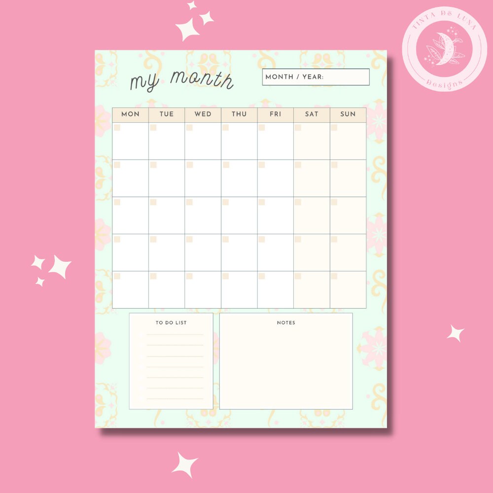 Pastel Mosaic Planner, Printable Planner, Daily Planner, Weekly Planner ...