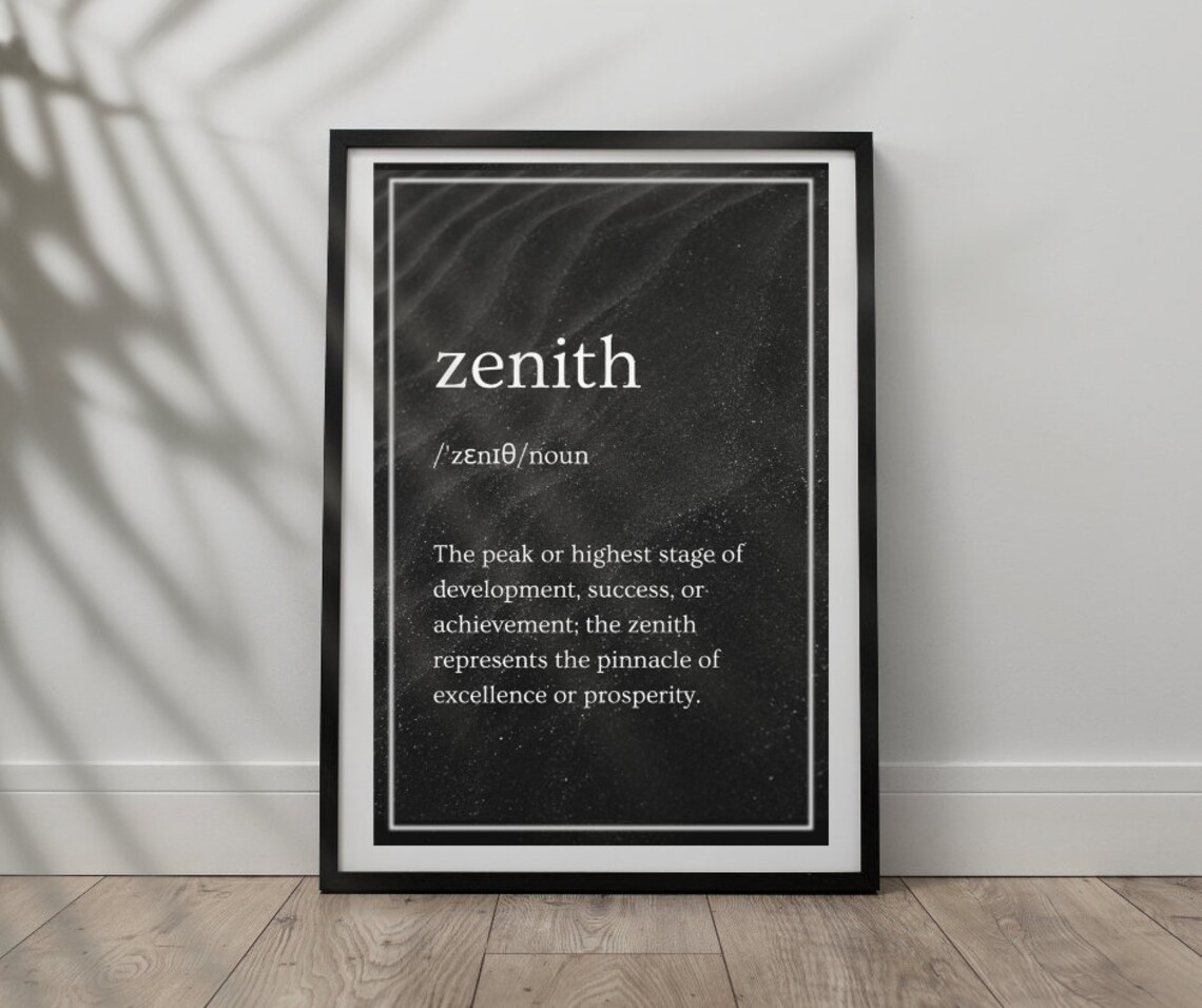 Zenith Enlightenment Dictionary Definition Wall Art Modern Home Decor ...