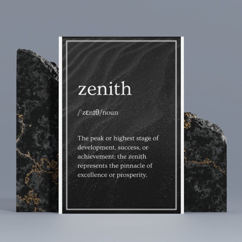Zenith Enlightenment Dictionary Definition Wall Art Modern Home Decor ...