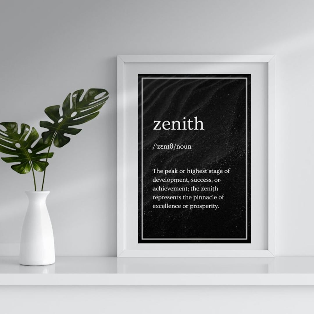 Zenith Enlightenment - Dictionary Definition Wall Art - Modern Home ...