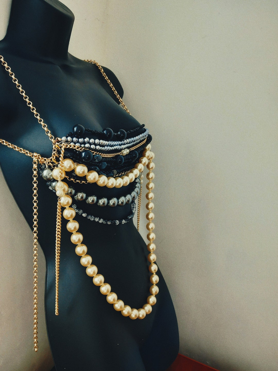 Beaded Bra - Custom Made, Beaded Crop Top, Beaded Bralet, Beads Top ...