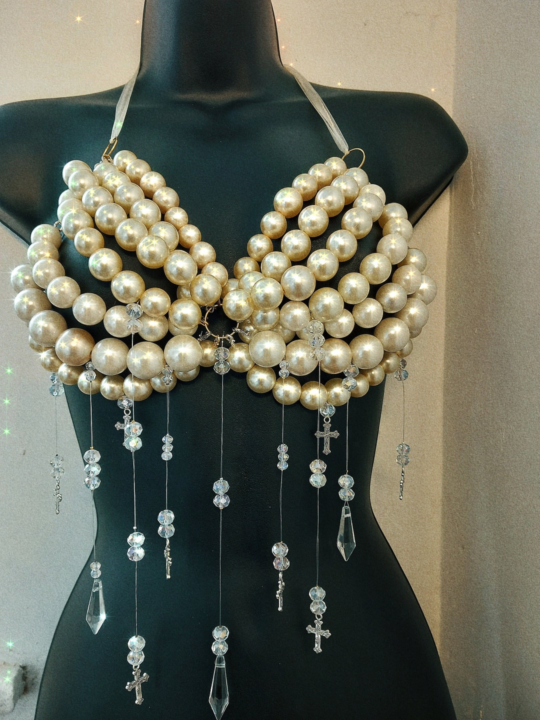 Beaded Bra - Custom Made Valentines Day Gift for Her, Beaded Crop Top ...