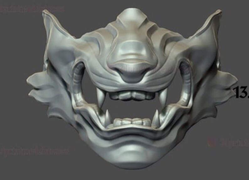Wolf Mask STL Digital 3D Printable Wolf Mask Design High-detail Wolf 2 ...