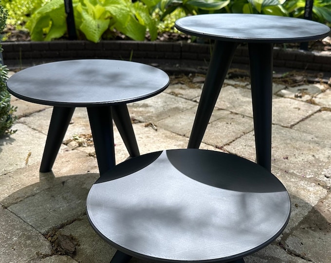 Beautiful Barn Wood Block Plant Stands (3)/candle Stand/ Sculpture Base ...