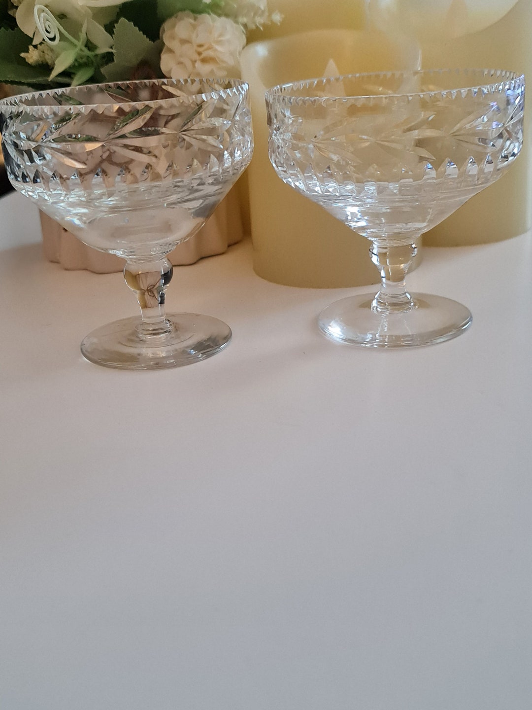 2 X Vintage Cut Crystal Glass Sundae Trifle Dessert Bowls on - Etsy