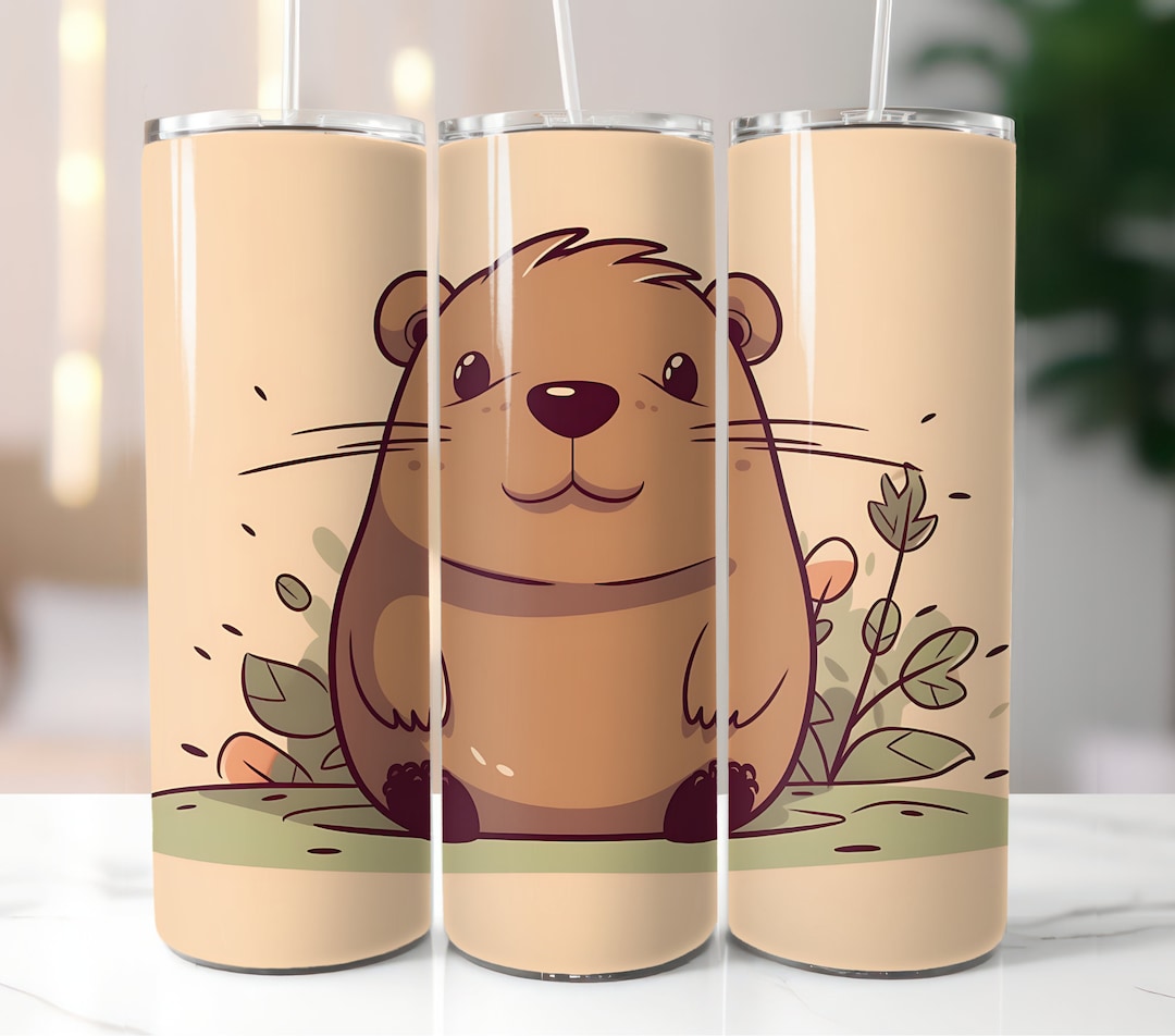 Kawaii Capybara 20 Oz Skinny Tumbler Sublimation Design | Digital ...