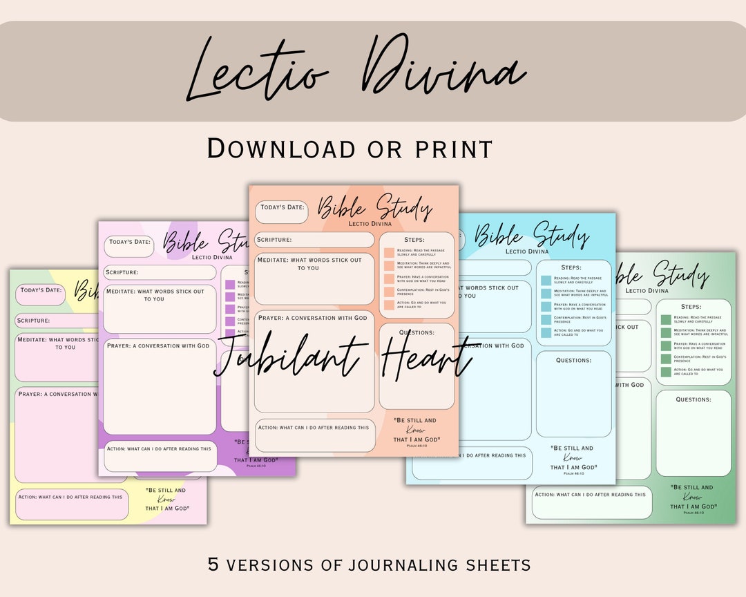 Catholic Lectio Divina Bible Reading Template (printable or ...