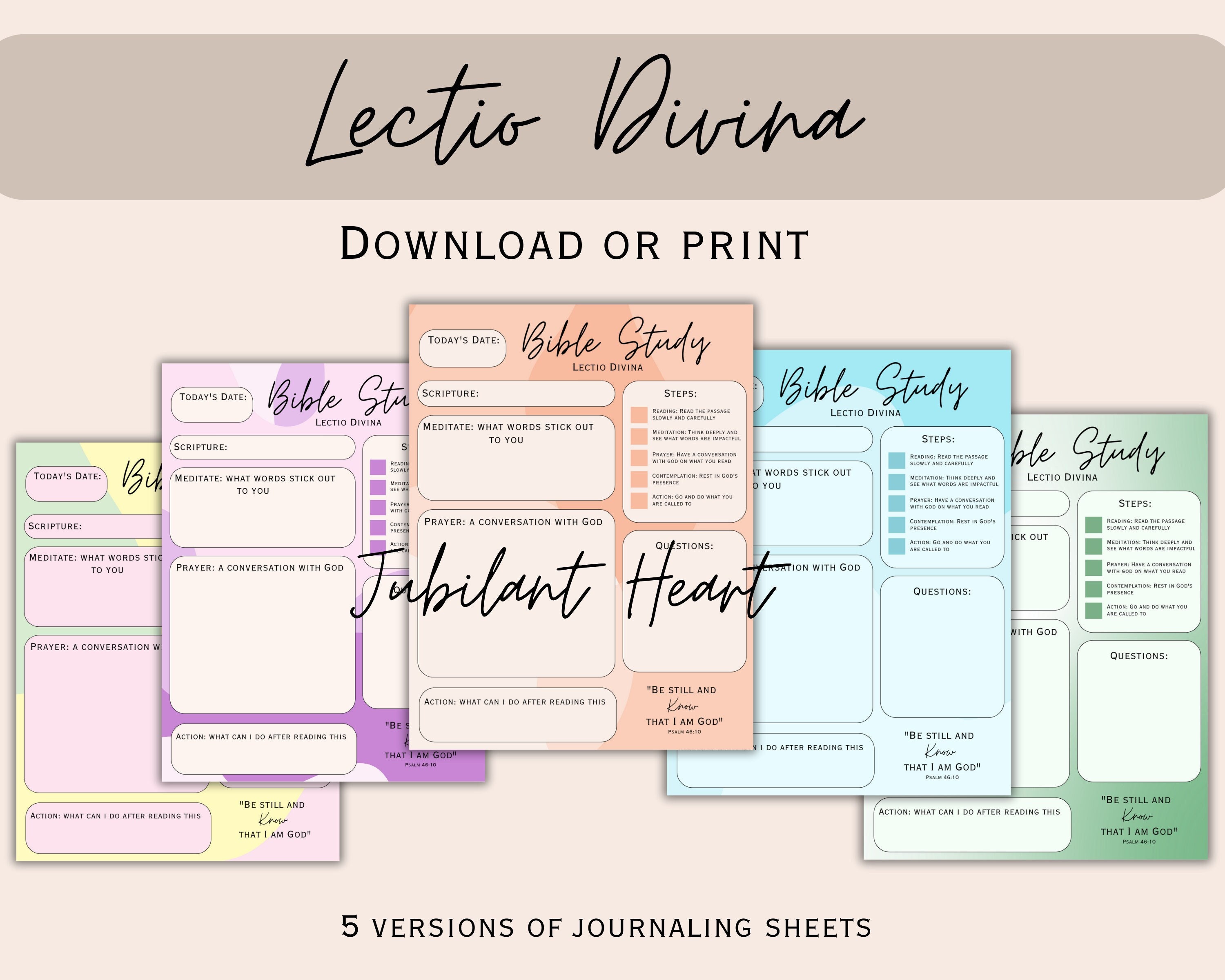 Catholic Lectio Divina Bible Reading Template (printable or ...