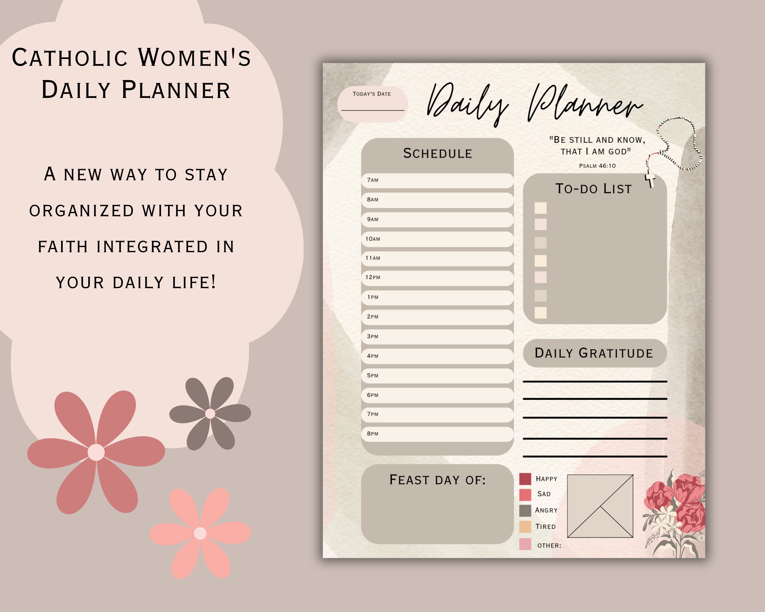 Catholic Daily Digital Planner Template - Etsy