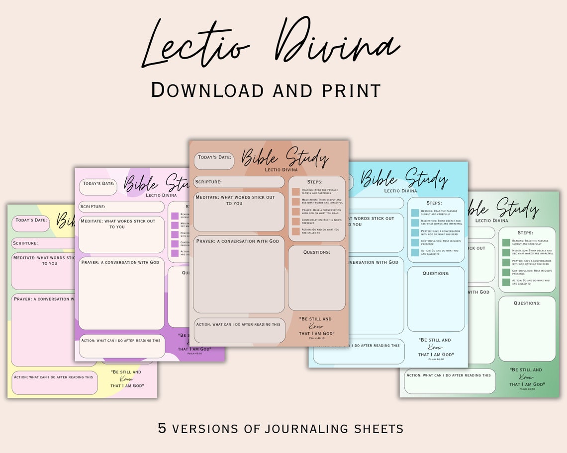Catholic Lectio Divina Bible Reading Template printable or - Etsy