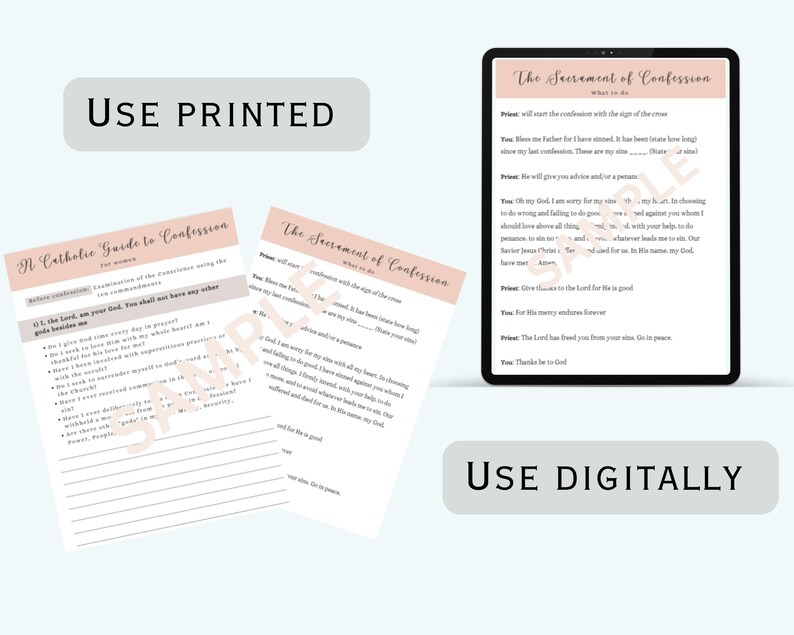 A Catholic Guide to Confession - for Women - Etsy