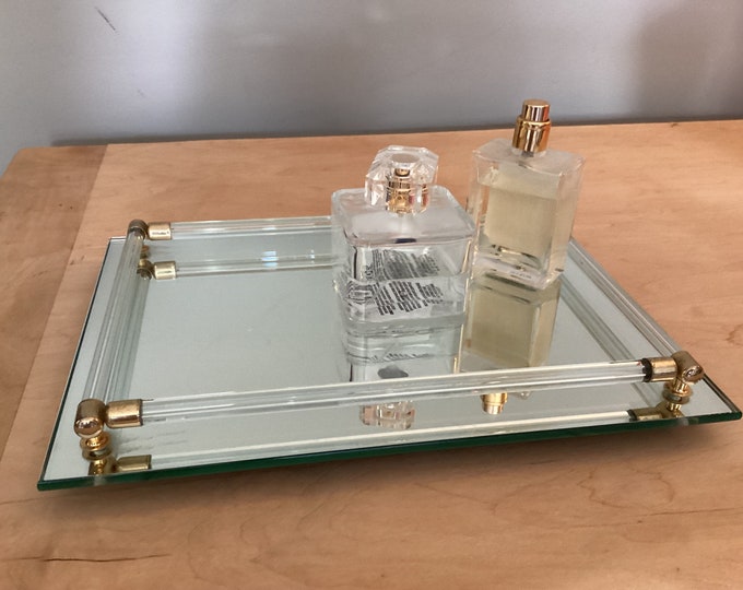 Vintage Glass Crystal Vanity Tray - Etsy