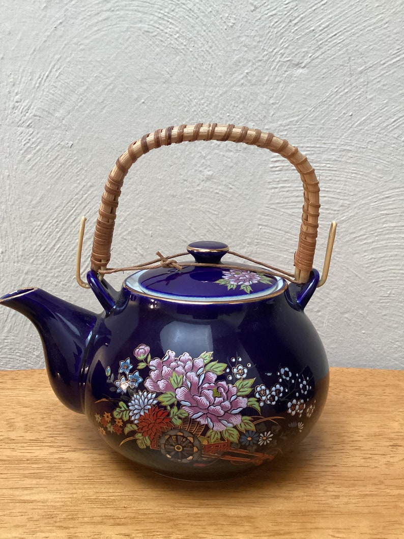 Blue Floral Kutani Tea Set - Etsy
