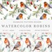 Robin Watercolor Seamless Patterns, Christmas Digital Paper, Instant ...