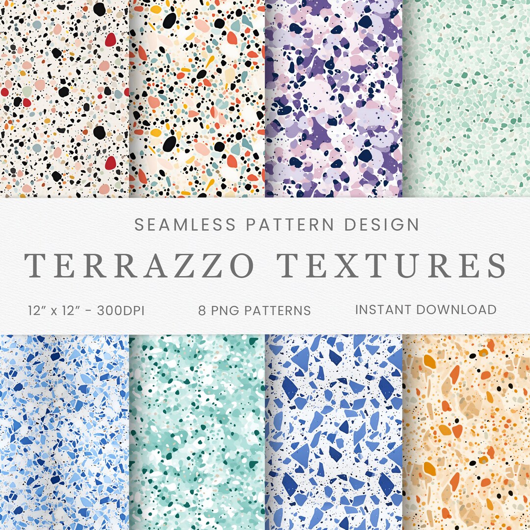 Terrazzo Pattern, Digital Seamless Paper, Instant Download, Digital ...