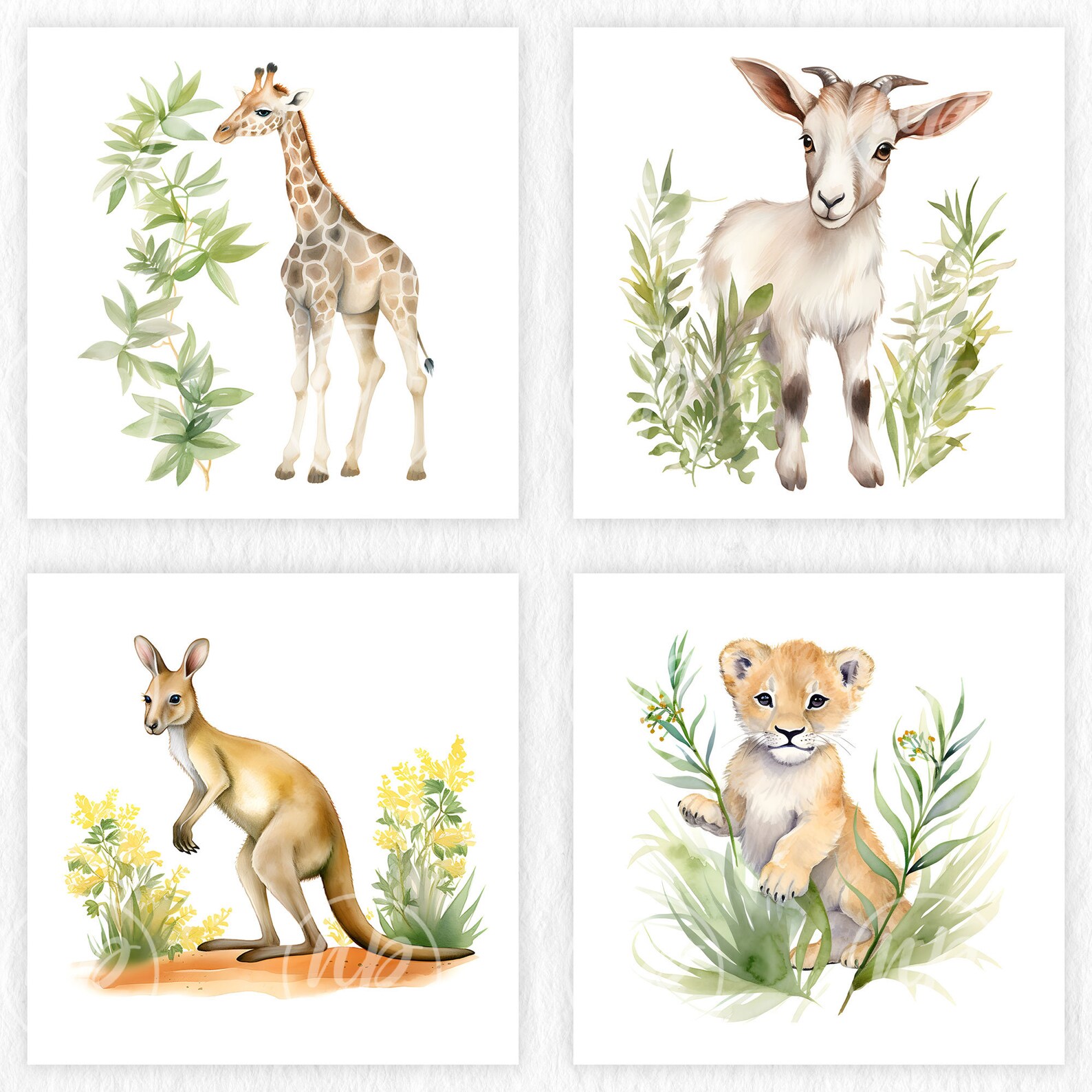 Baby Zoo Animals Watercolor Clipart, JPG Bundle, Instant Download, 20 ...