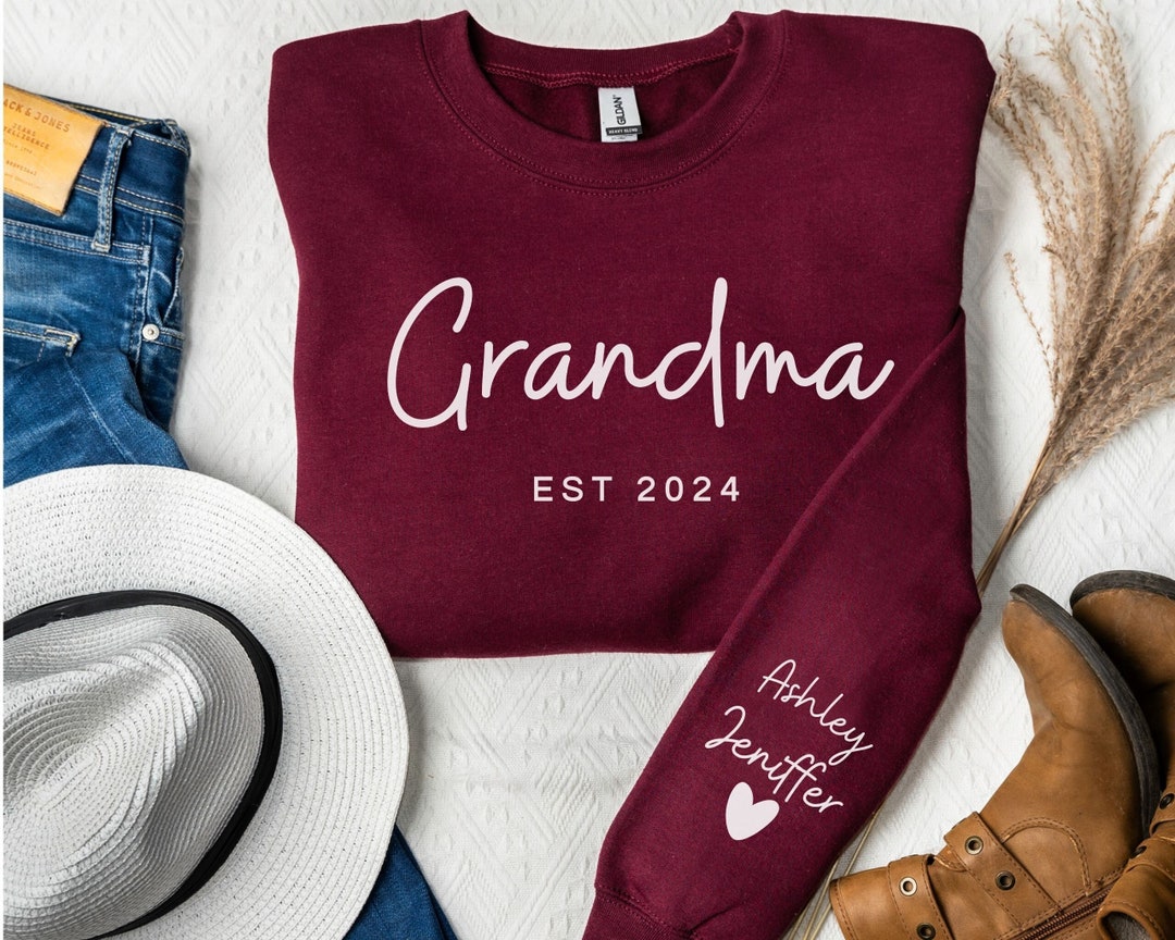 Personalized Grandma Sweatshirt, Custom Granny Sweater, Est Date Gramma ...