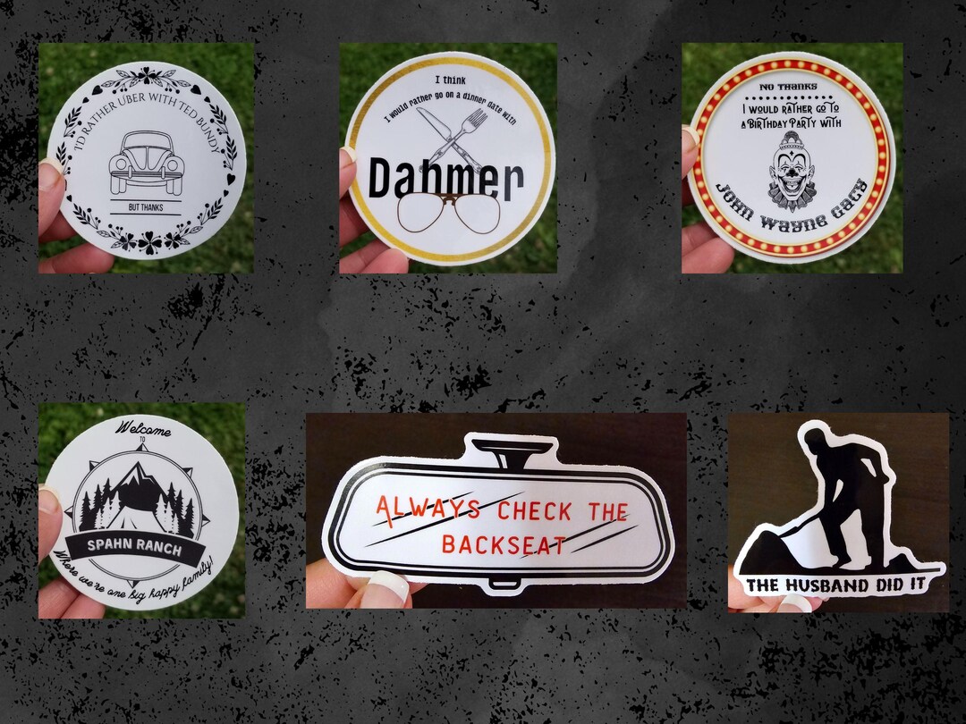 Serial Killer Sticker Gift Pack, True Crime Gift Pack, Murder Mystery ...