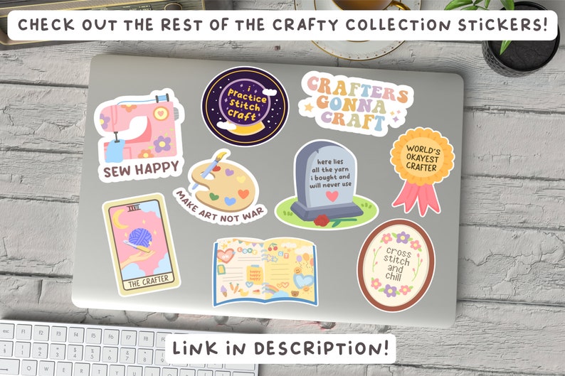 The Crafter Crochet Tarot Card Vinyl Sticker | Water Resistant ...