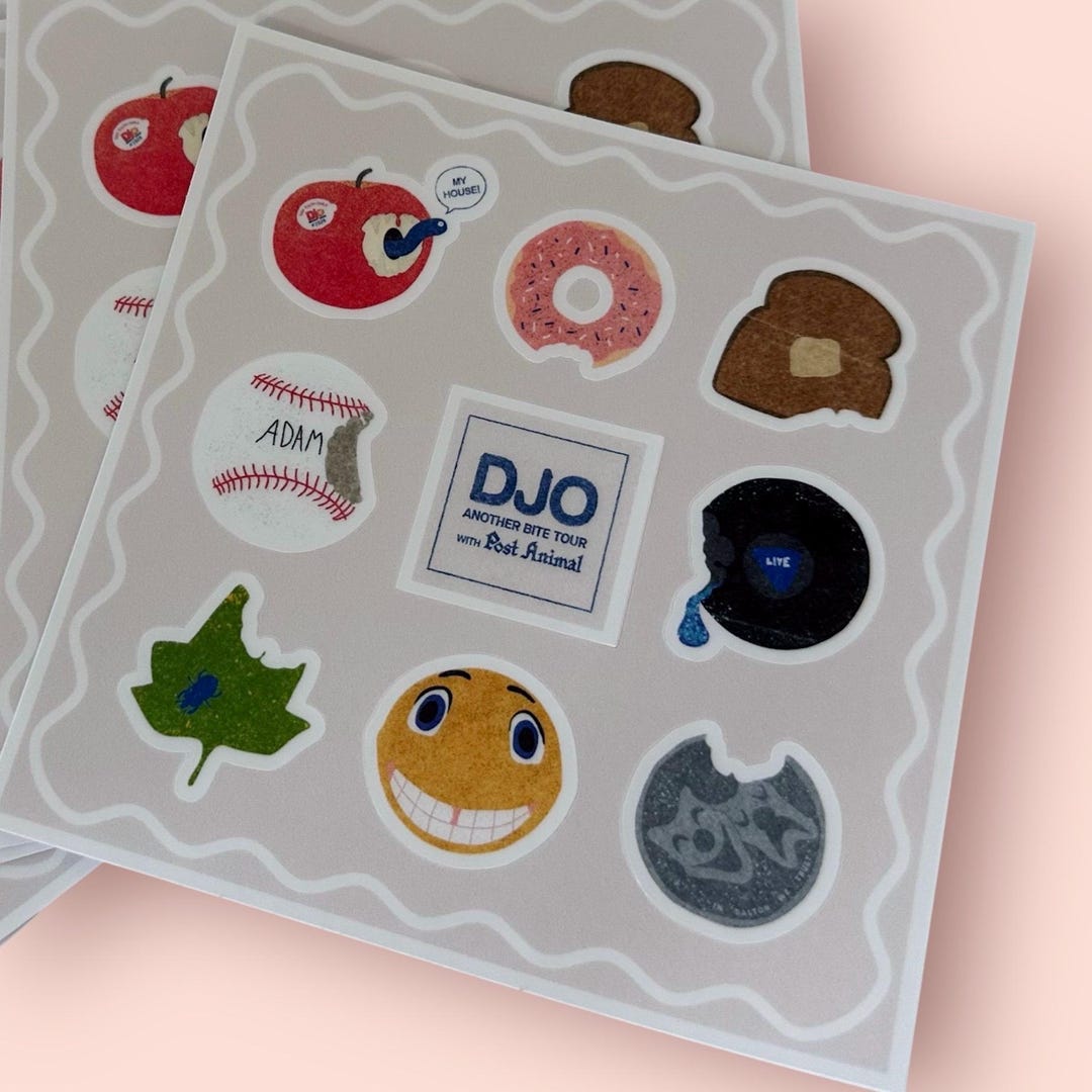 DJO Another Bite Tour Vinyl Sticker Sheet | Water Resistant, Repositionable - Etsy