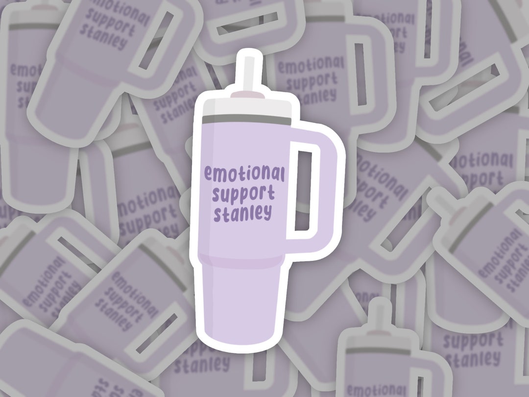 Emotional Support Cup Tumbler Water Bottle Vinyl Sticker | Water ...