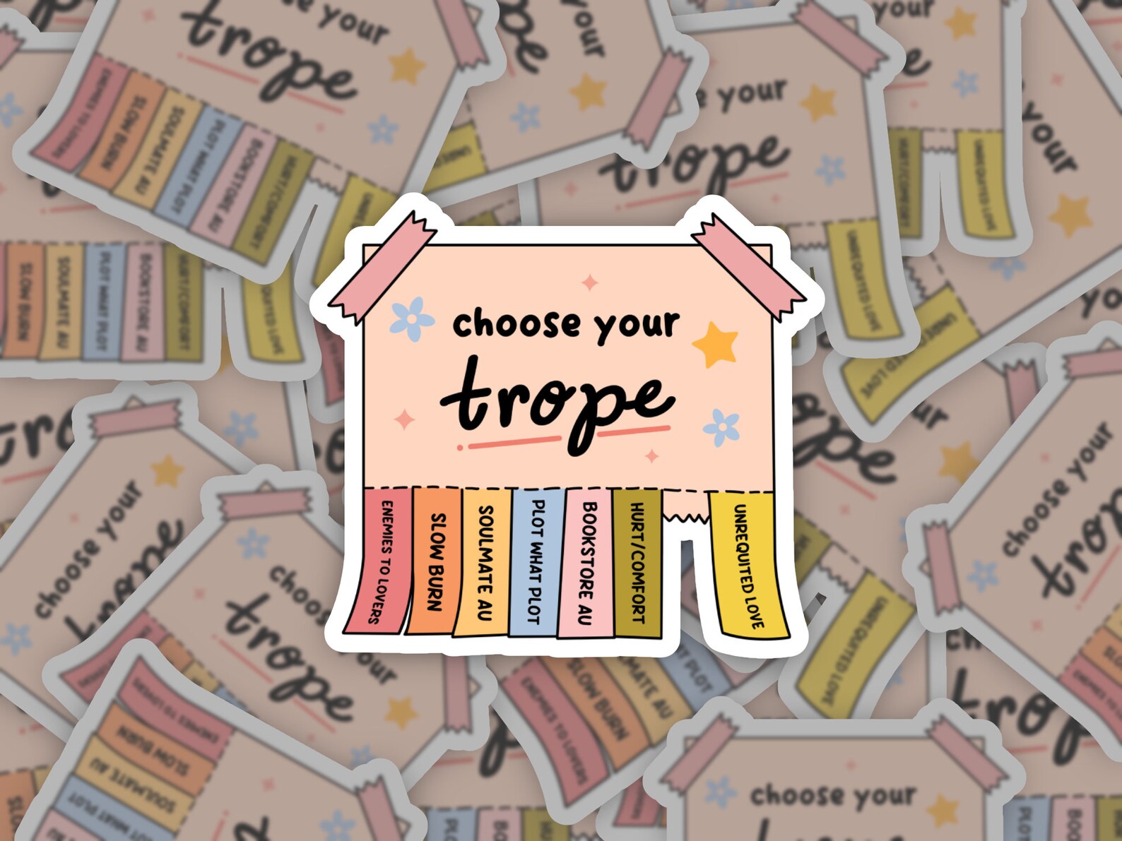 Choose Your Trope Vinyl Sticker | Book Lover Stickers | Kindle Sticker ...