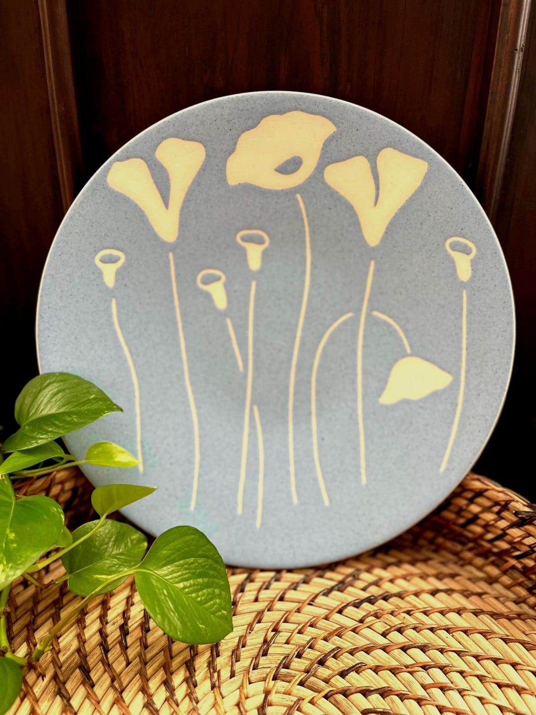 Rare Vintage Large Floral Platter by Silsal Jordan Pottery Studio - Etsy