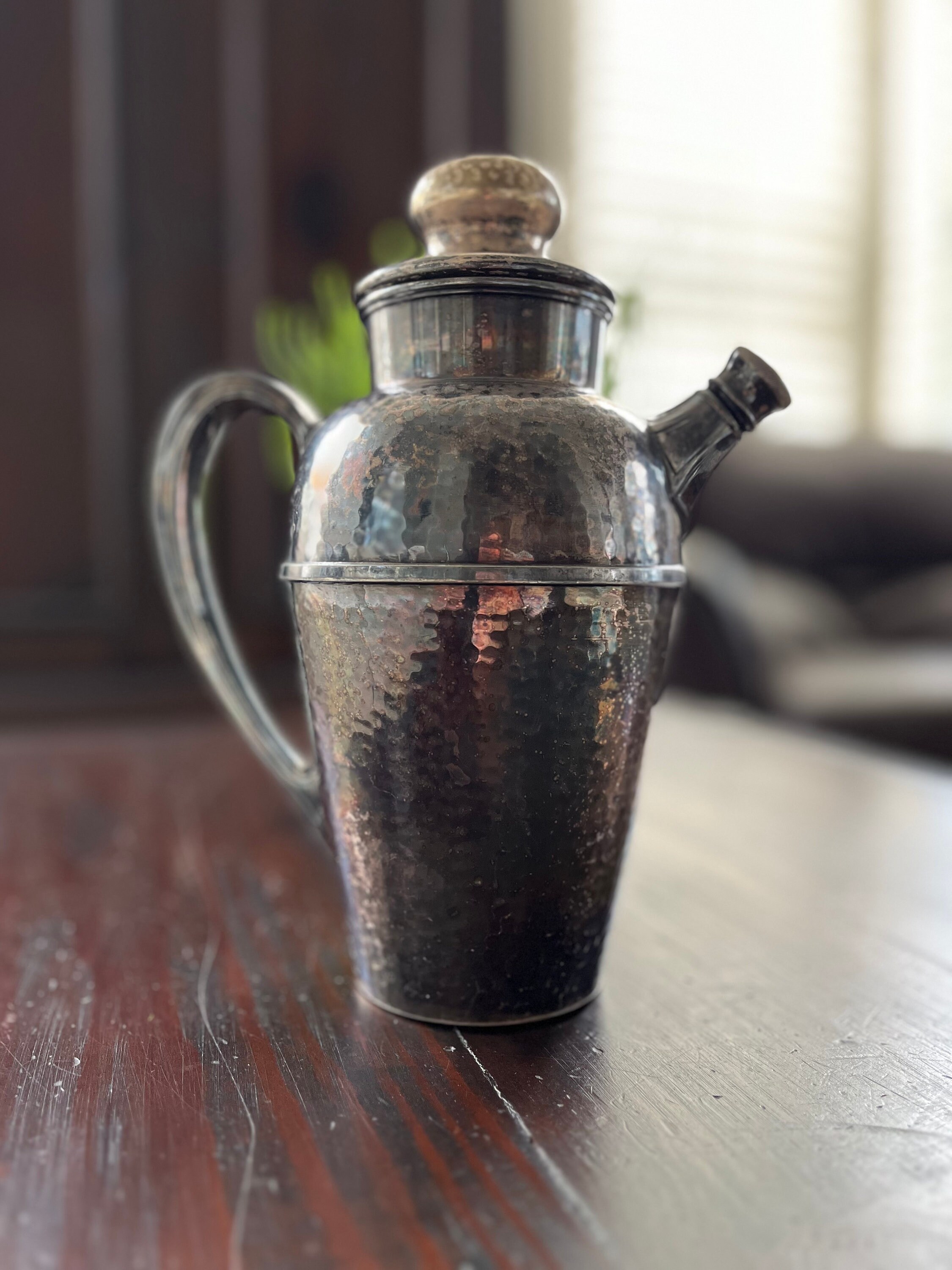 Antique Cocktail Shaker Art Deco Hammered Silver-plated Pairpoint 1930 ...