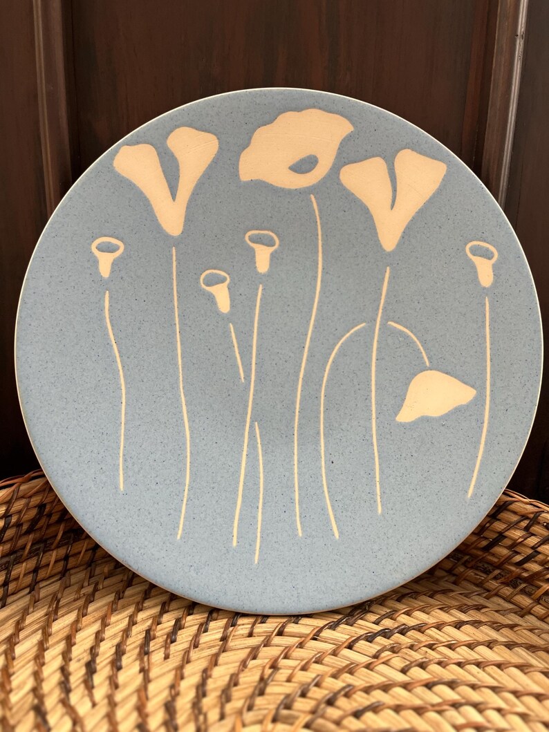 Rare Vintage Large Floral Platter by Silsal Jordan Pottery Studio - Etsy