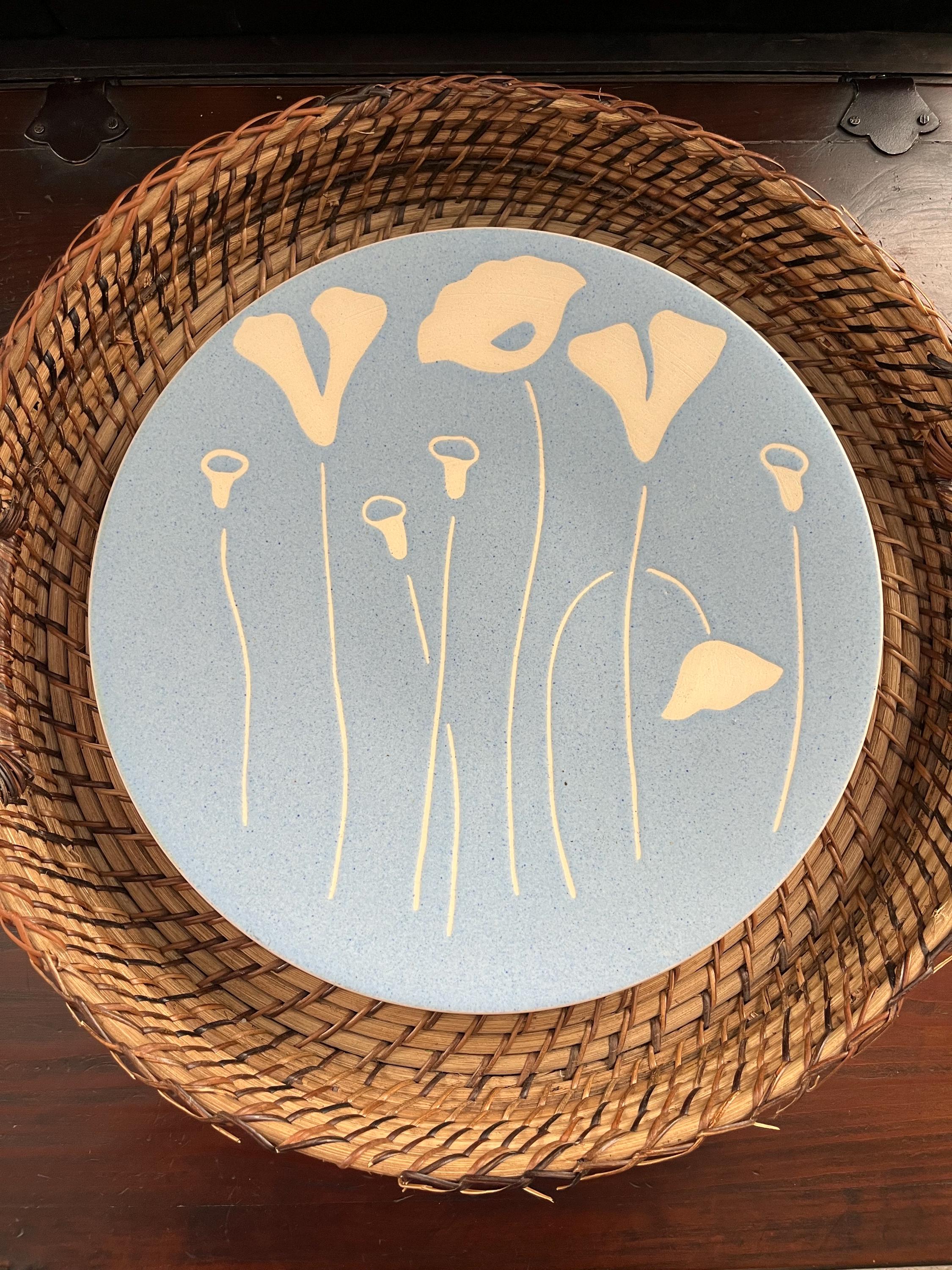 Rare Vintage Large Floral Platter by Silsal Jordan Pottery Studio - Etsy