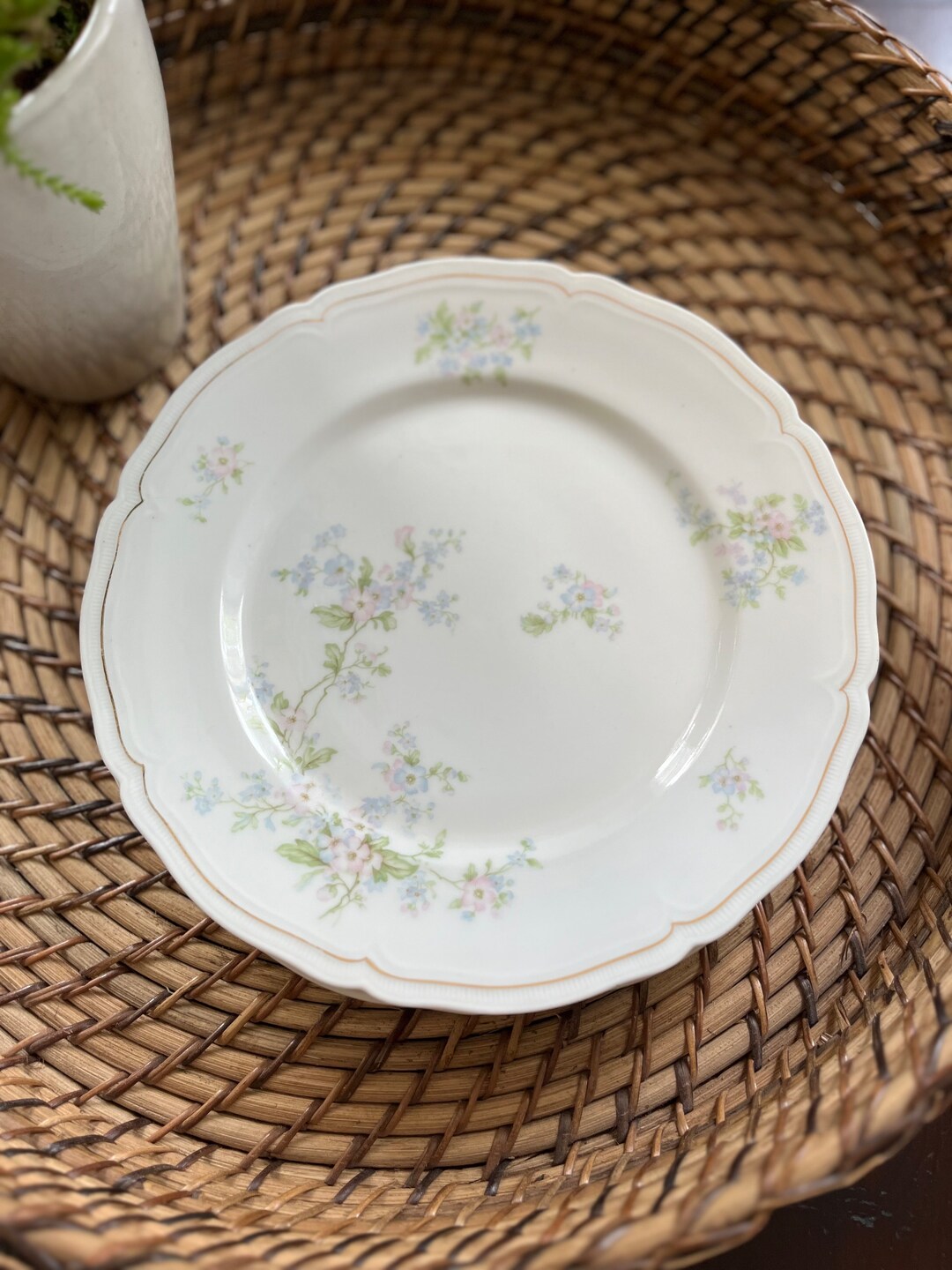 Antique MZ Vienna Dinner Plates Set of 3, Pink Blue Floral Porcelain ...