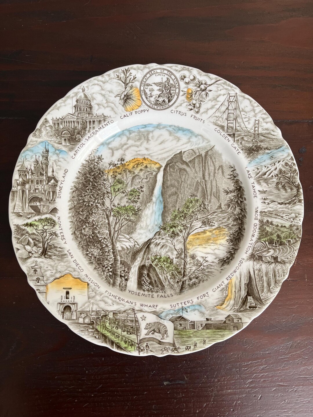 MCM "the Great State of California" Collector Plate by Johnson Bros. - Etsy