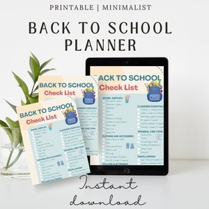 Printable Back to School Checklist | Instant Download | Stay Organized ...