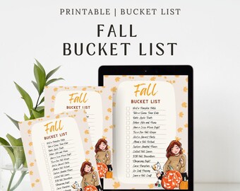 Fall Bucket List Printable Checklist of Fall Activities Instant ...