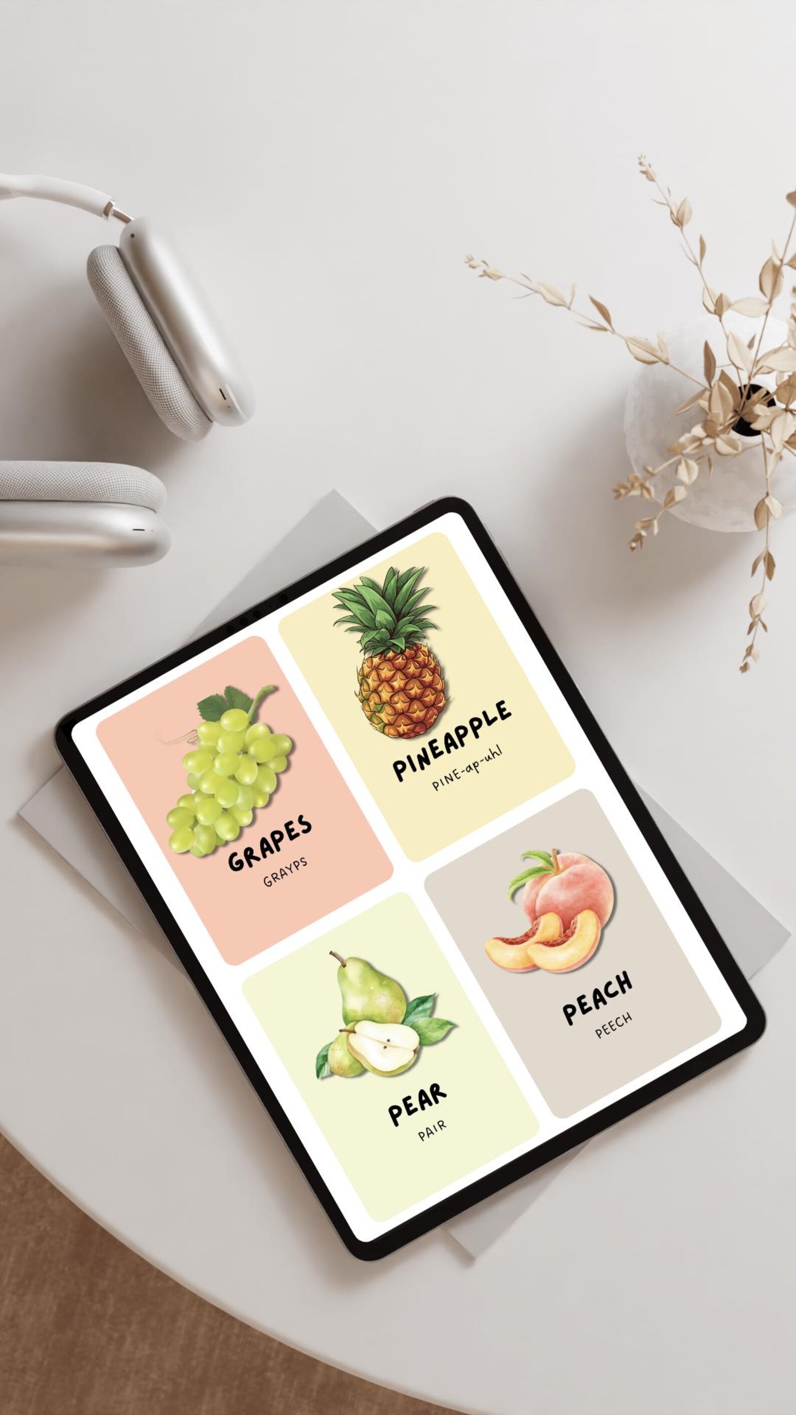 English Fruit Flashcards With Pronunciation | Learn Fruit Names in ...