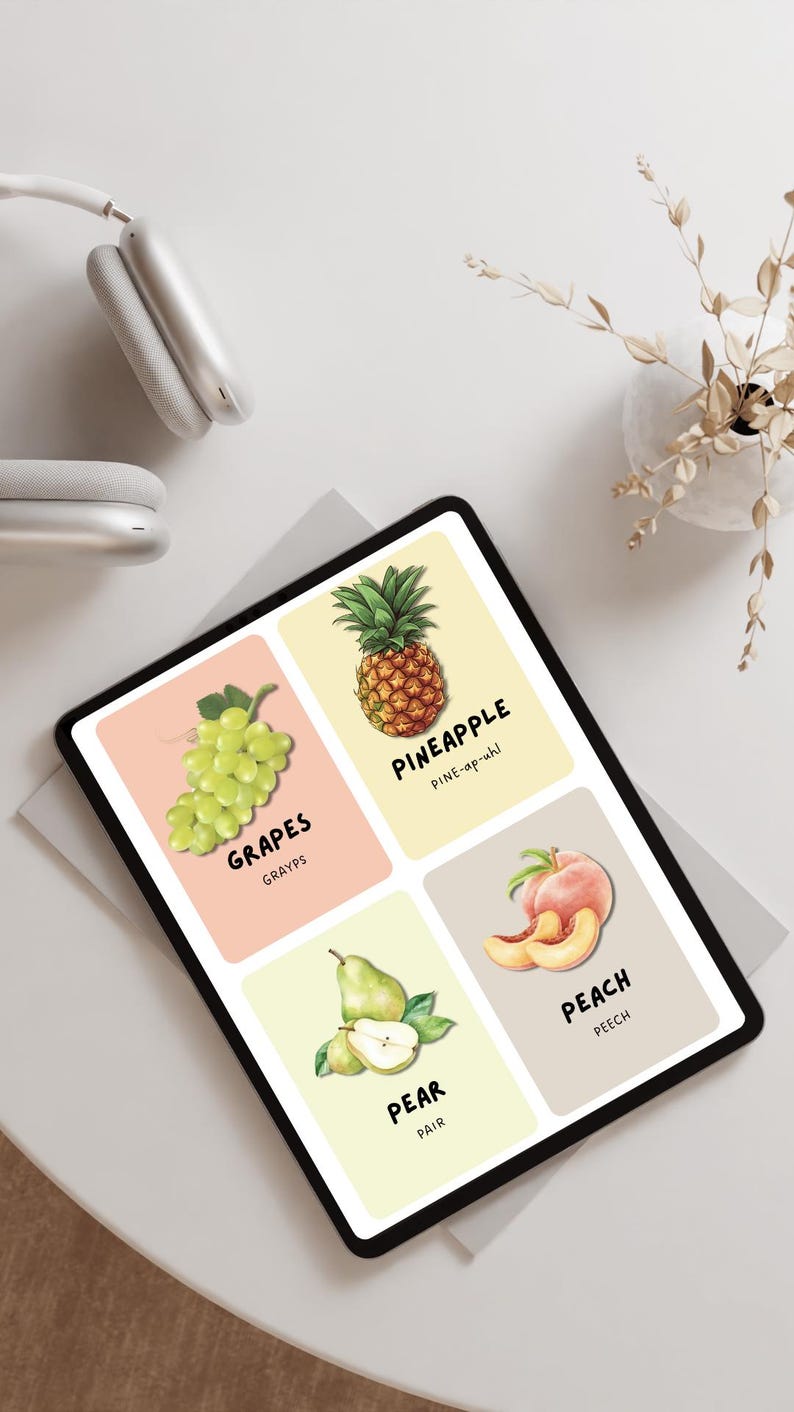 English Fruit Flashcards With Pronunciation | Learn Fruit Names in ...
