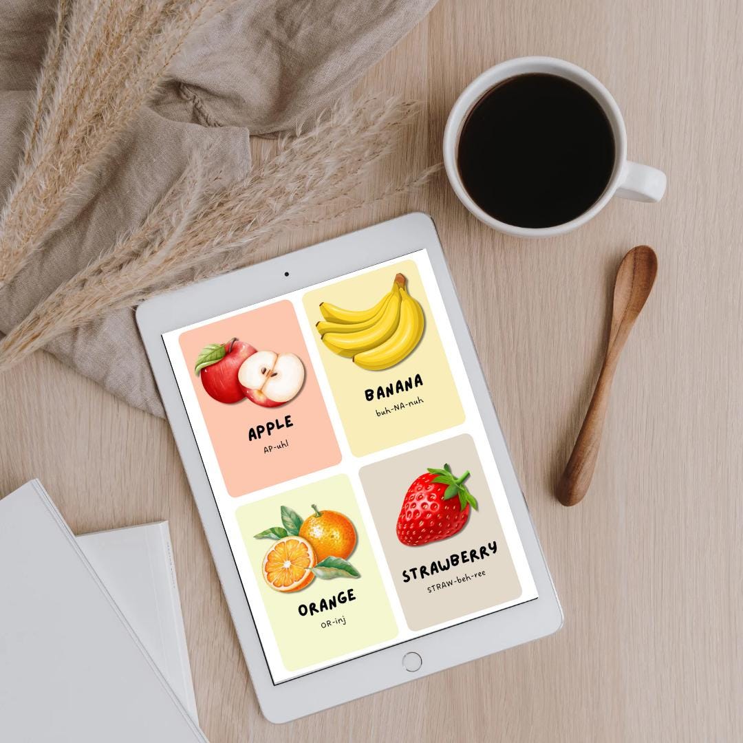 English Fruit Flashcards With Pronunciation | Learn Fruit Names in ...