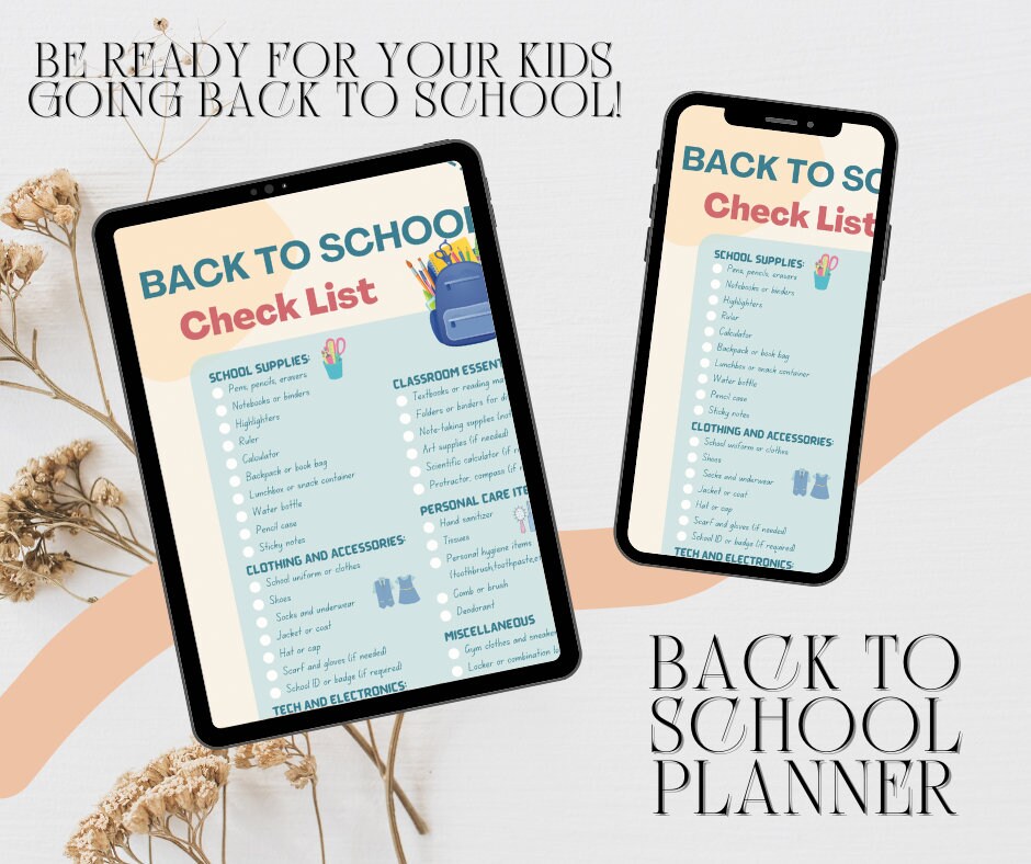 Lista de verificación imprimible para el regreso a clases / Descarga ...