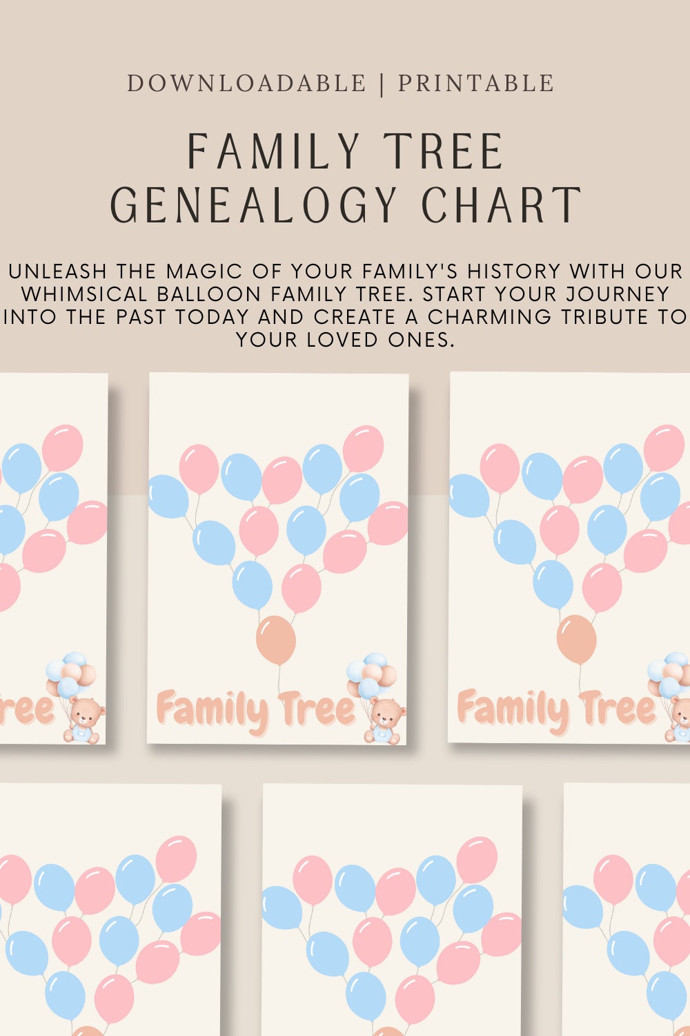 Balloon Family Tree Print – Cute Genealogy Chart (instant Download) - Etsy