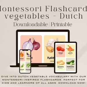 Dutch Vegetable Montessori Flashcards - Downloadable Learning Cards ...