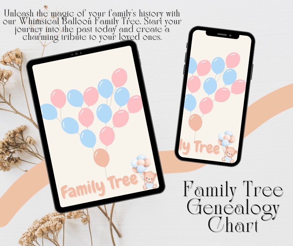 Balloon Family Tree Print – Cute Genealogy Chart (instant Download) - Etsy