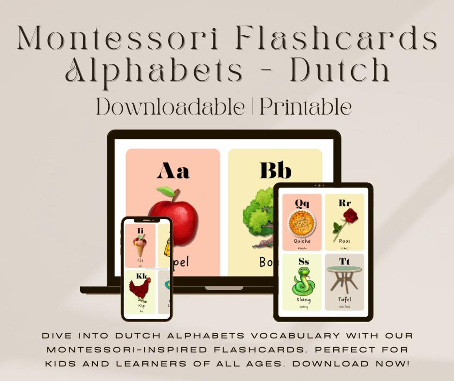 Dutch Alphabet Flashcards With Pronunciation | Learn Dutch Letters and ...